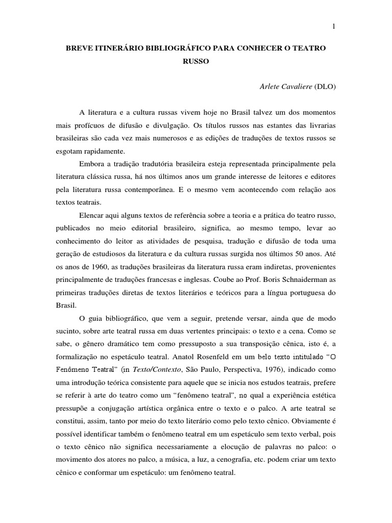 Guia do Teatro Russo no Brasil | PDF | Teatro | Rússia
