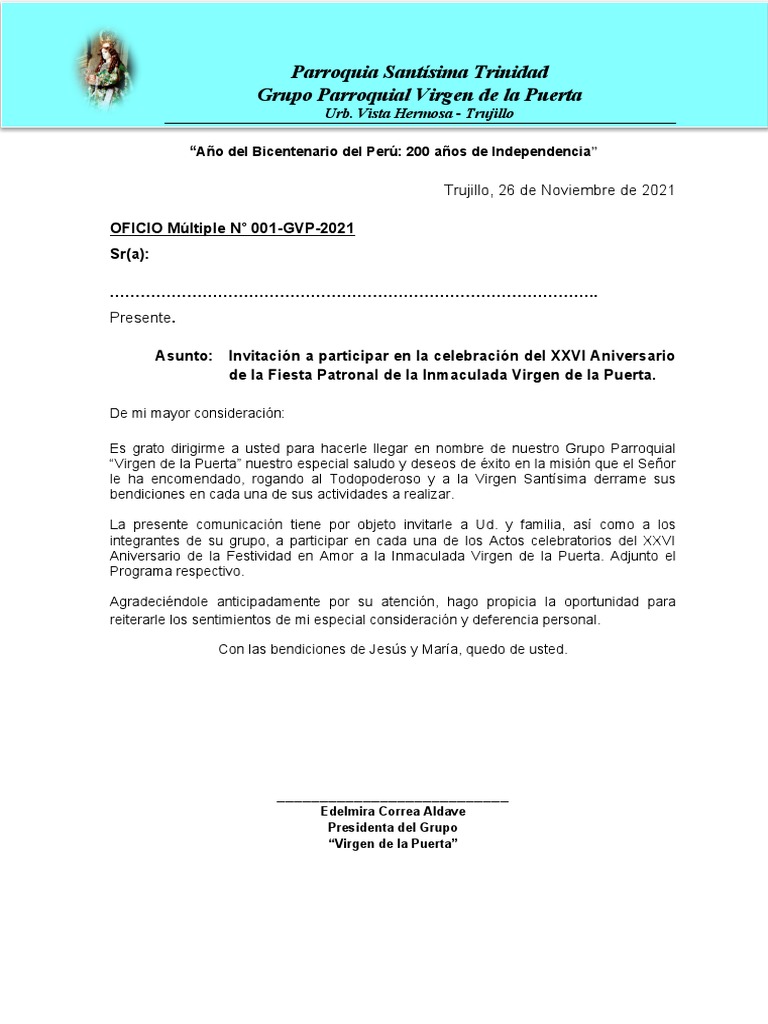 Oficio # 001-GVP-2021 | PDF