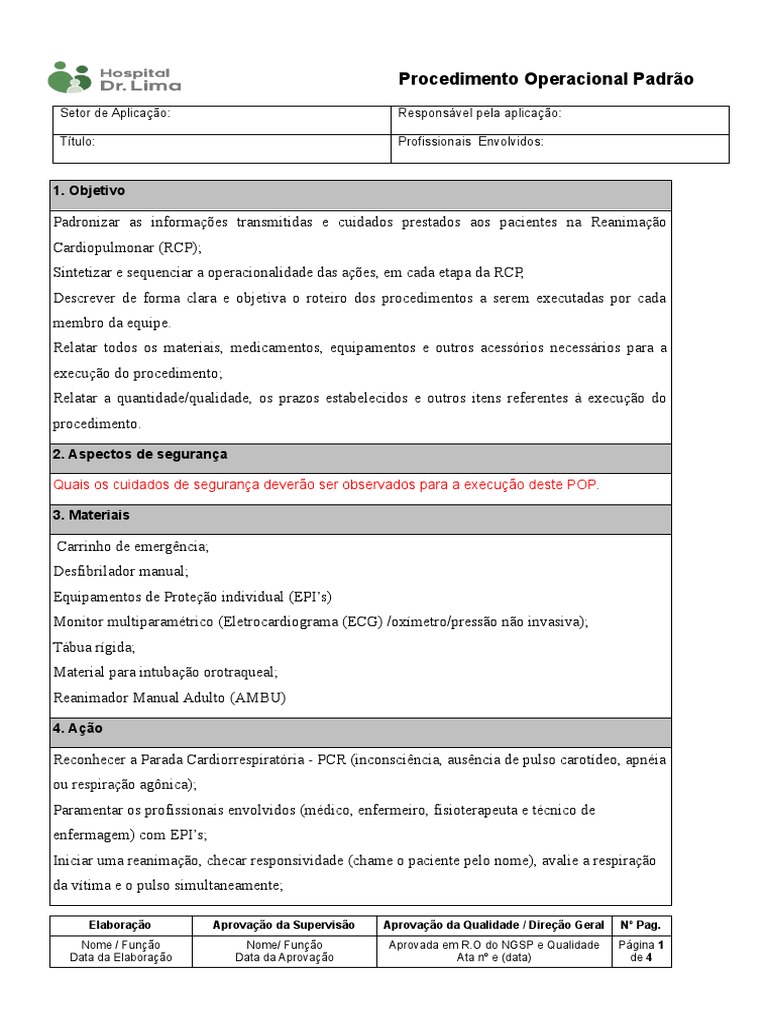 Pop - Modelo | PDF | Reanimação cardiopulmonar | Ciências da Saúde