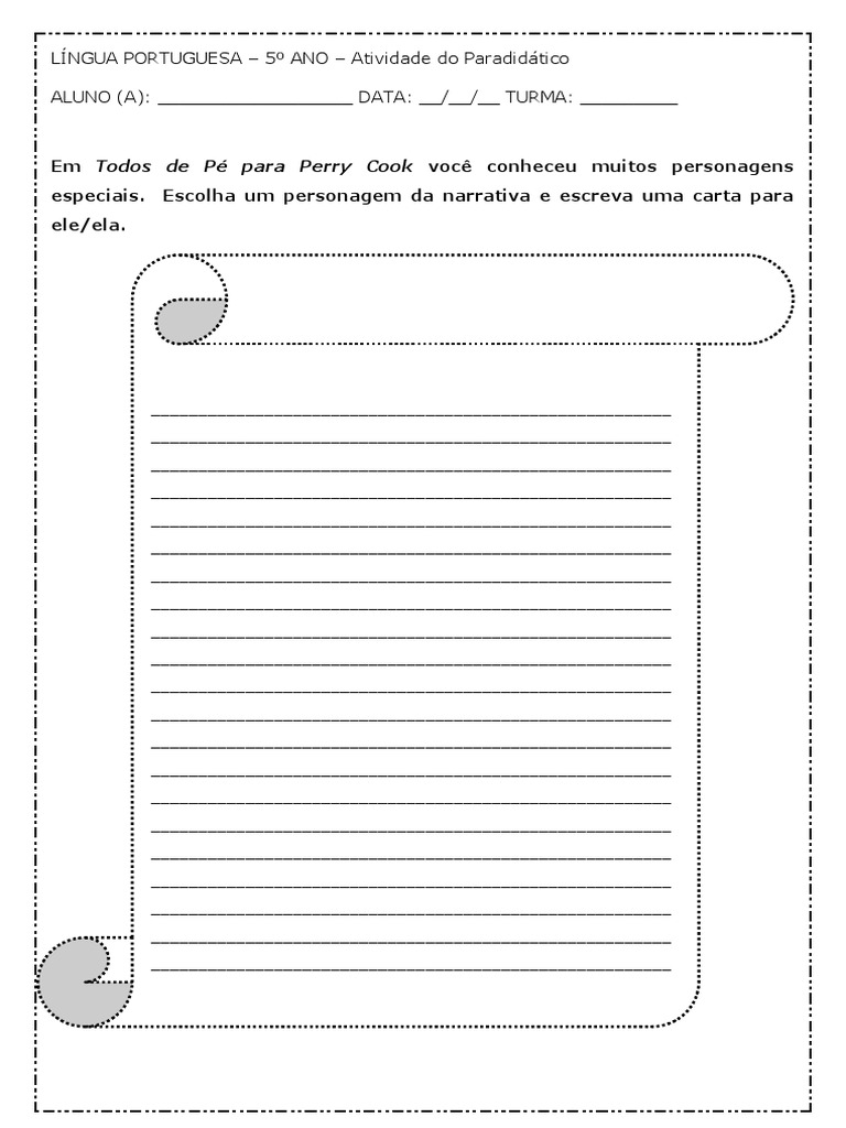 Todos de Pé para Perry Cook - Carta | PDF