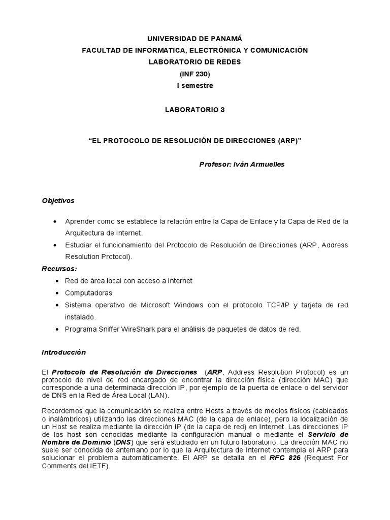 Lab3 INF230 2020 | PDF | Enrutador (Computación) | Dirección IP