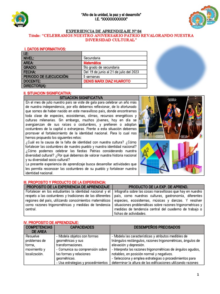 5° EDA 4 - 2023 | PDF | Trigonometría | Geometría