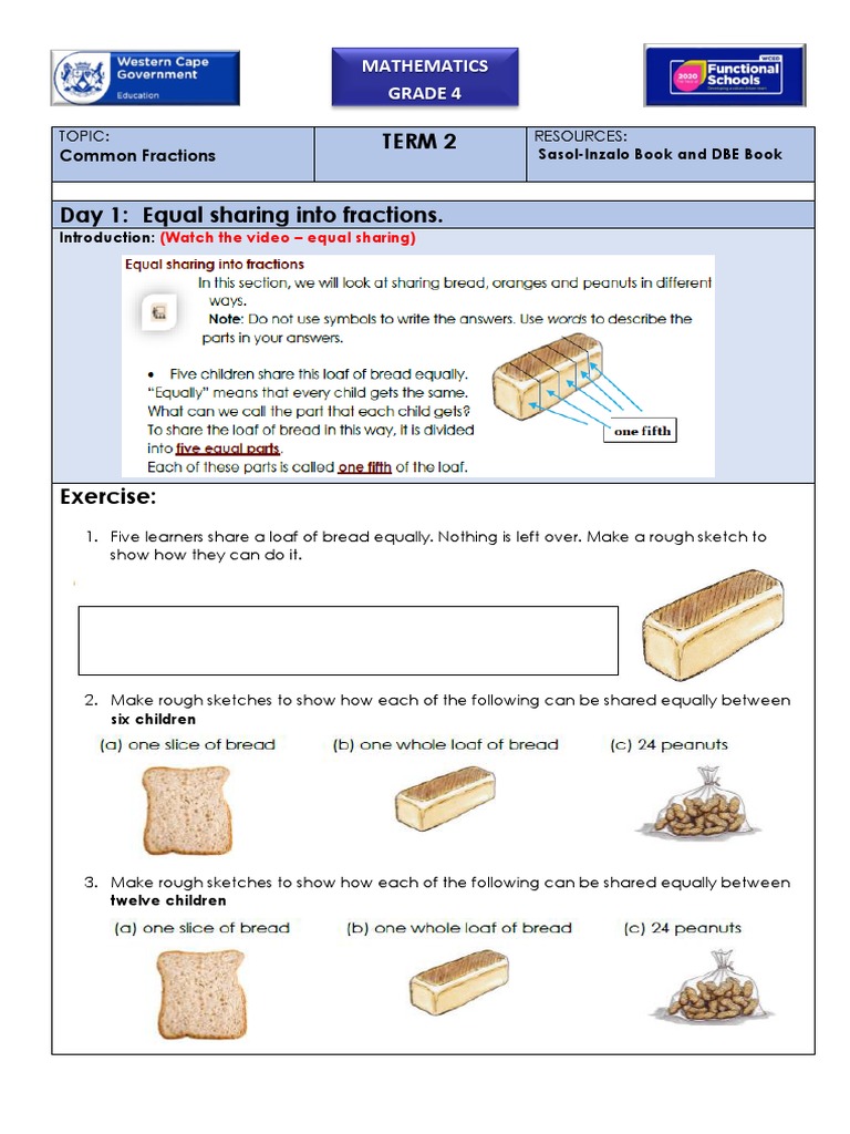 Grade 4 Common Fractions Lesson Plan | PDF | Mathematics