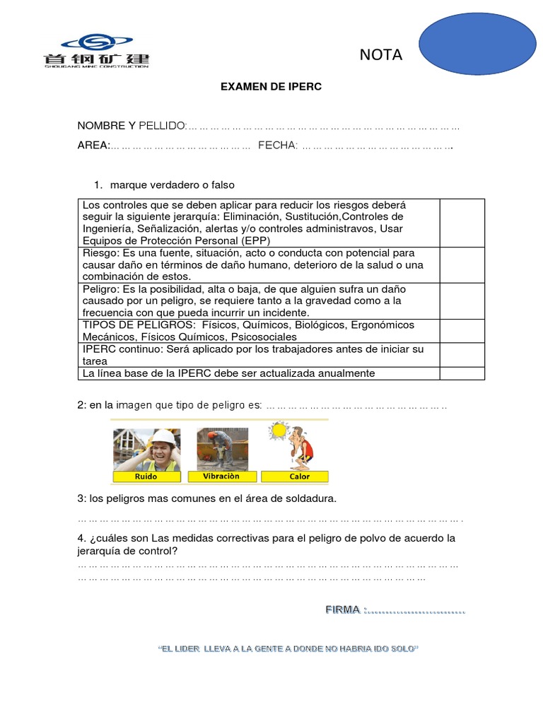 7-Examen de Iperc | PDF
