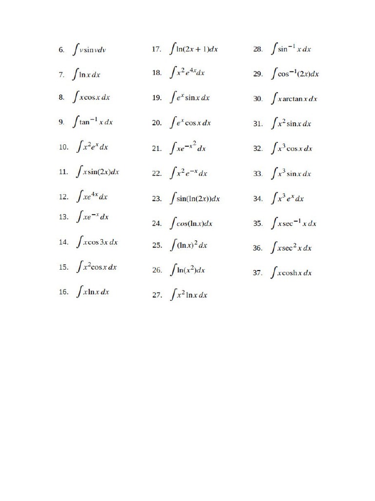 Integración Por Partes | PDF