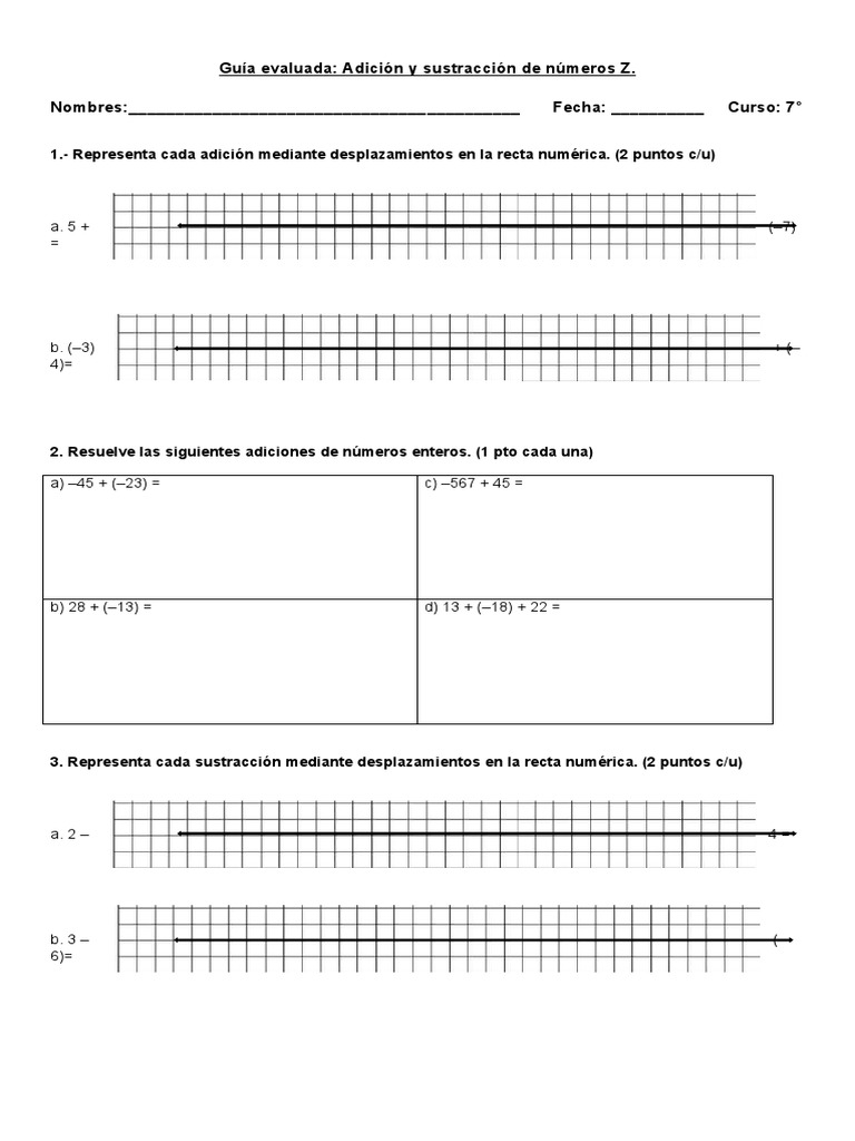 Adicion y Sustraccion de Numeros Z | PDF