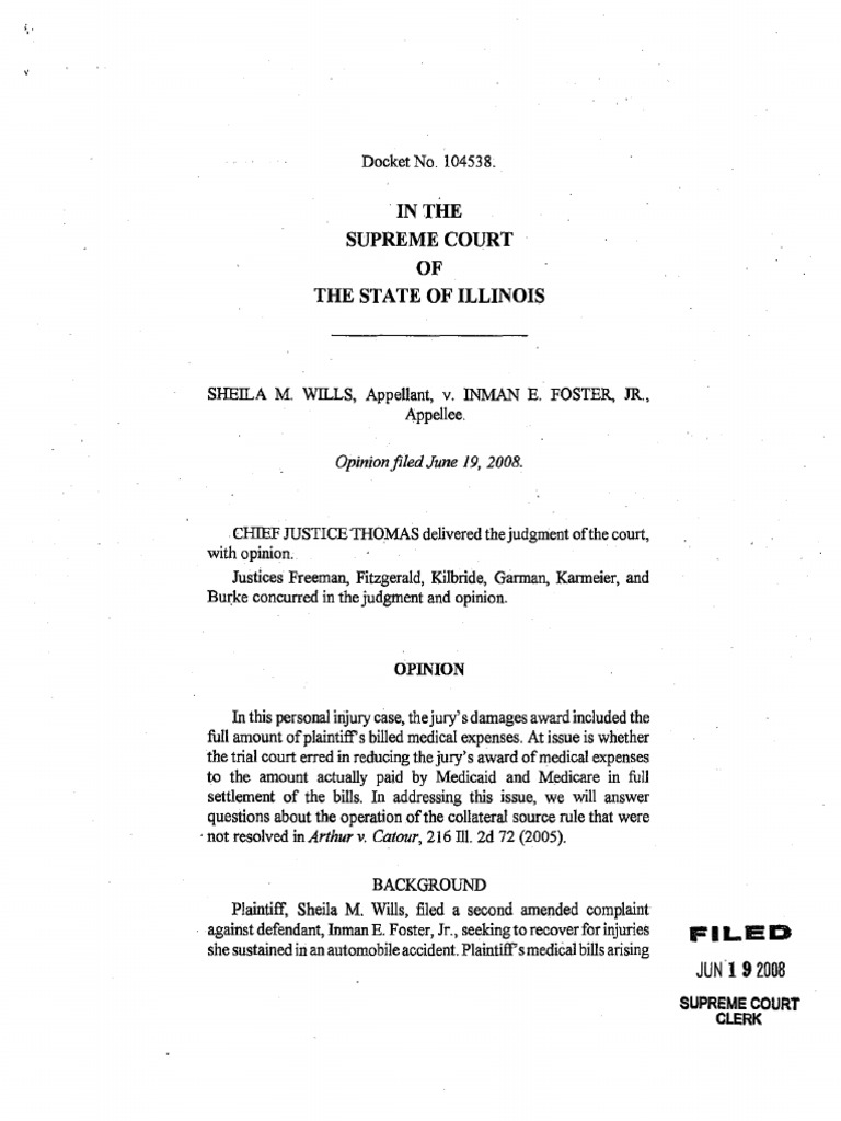 Illinois Supreme Court Collateral Source Ruling | PDF | Tort | Damages