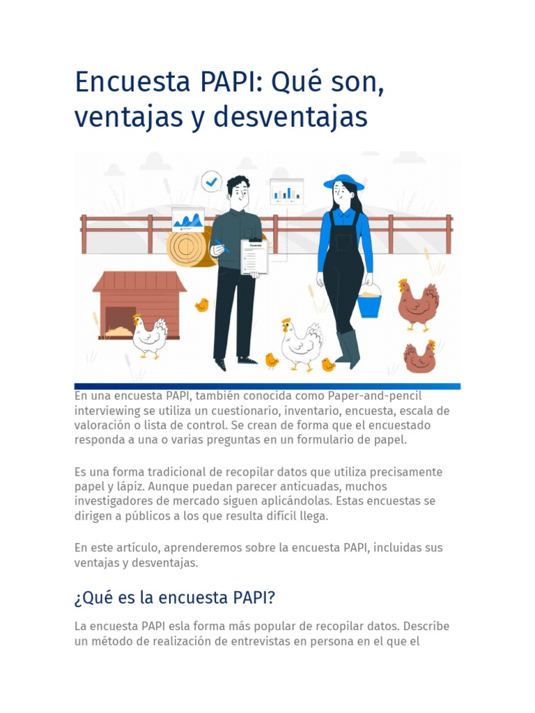 Ventajas y desventajas de la encuesta PAPI | PDF | Metodología de ...