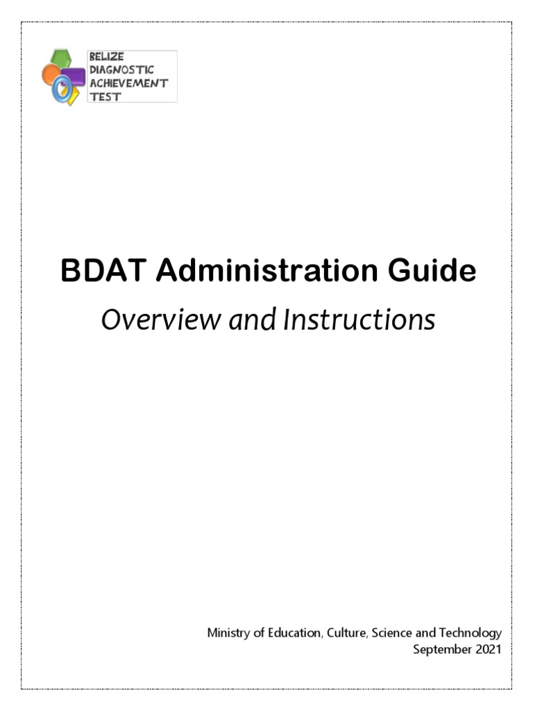 BDAT Administration Instructions Guidelines Manual | PDF | Ellipsis | Multiple Choice