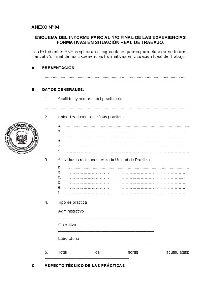 Anexo #04 Informe Alumno | PDF