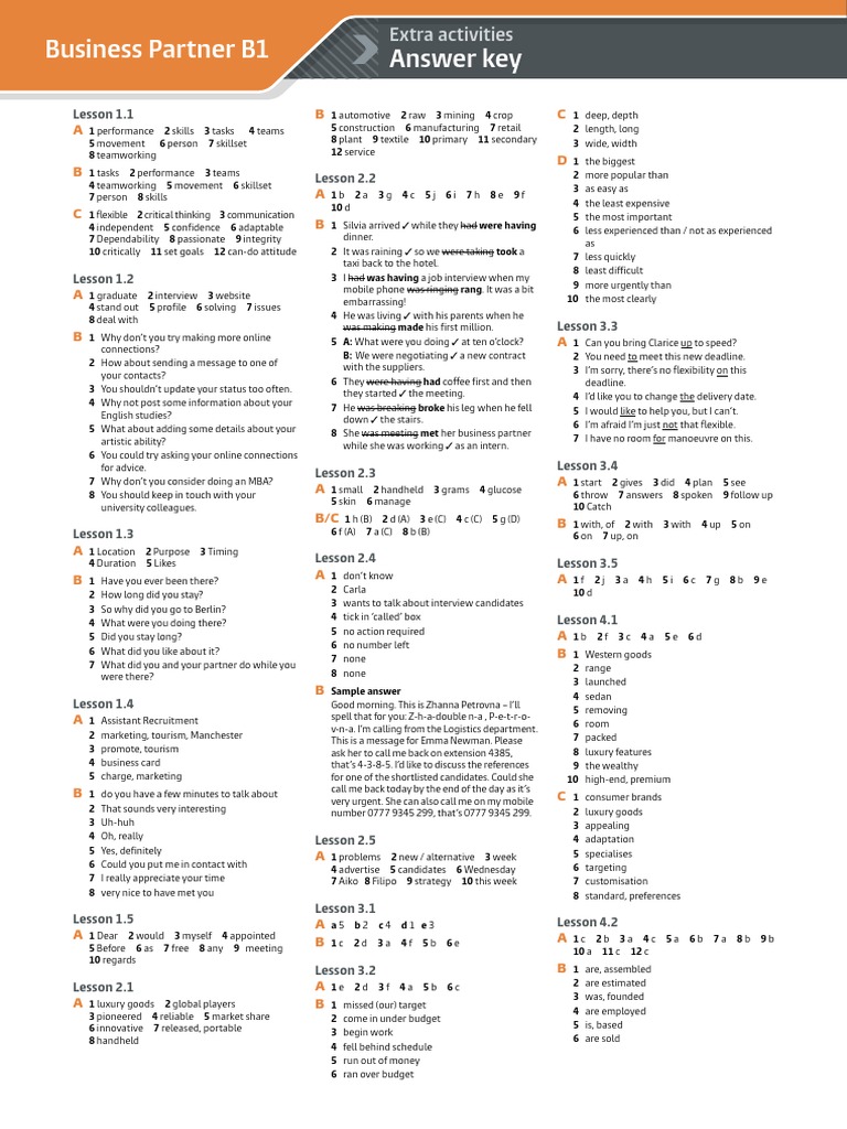 BusPart B1 ExClassPracWS KEY | PDF
