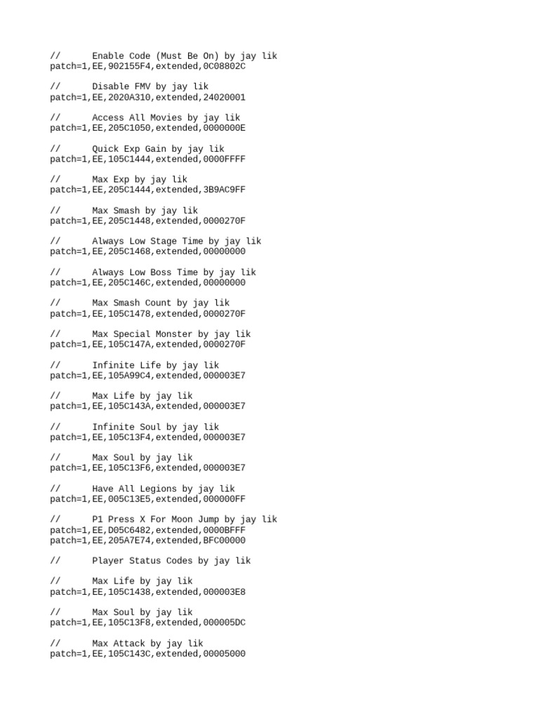 Cheat Chaos Legion by Jay Lik - Pnach | PDF