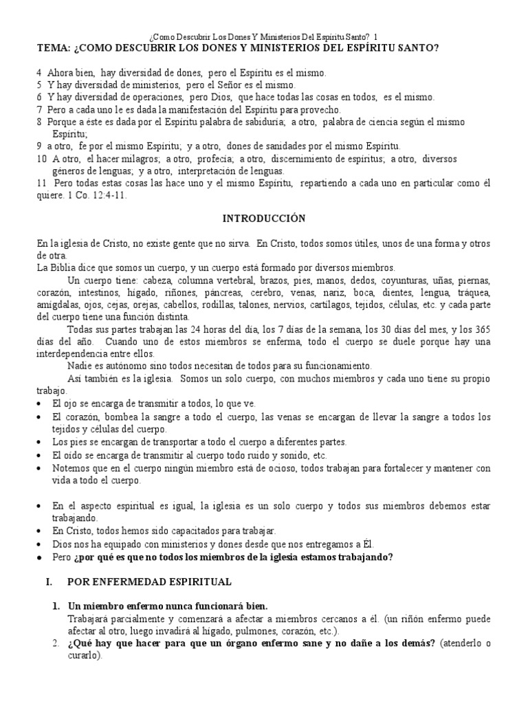 Como Descubrir Los Dones Del Espiritu Santo | Descargar gratis PDF ...