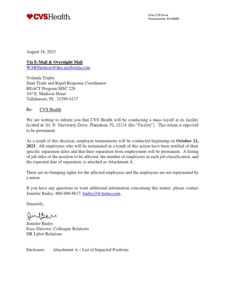 CVS Health+Florida+Layoff | PDF | Employment | Public Services