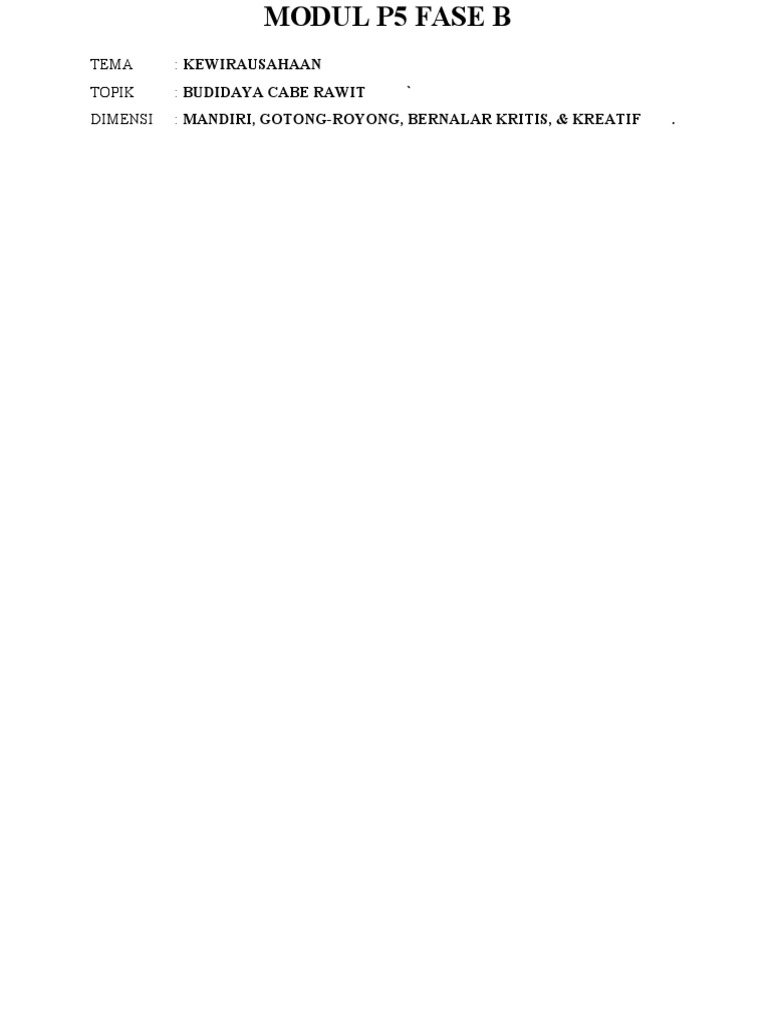 MODUL P5 FASE A Fix | PDF