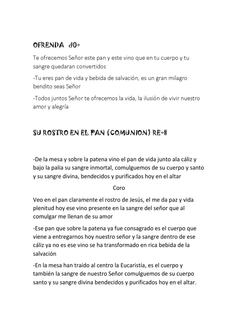 Su rostro en el pan: Letra y significado | PDF | Religión y espiritualidad