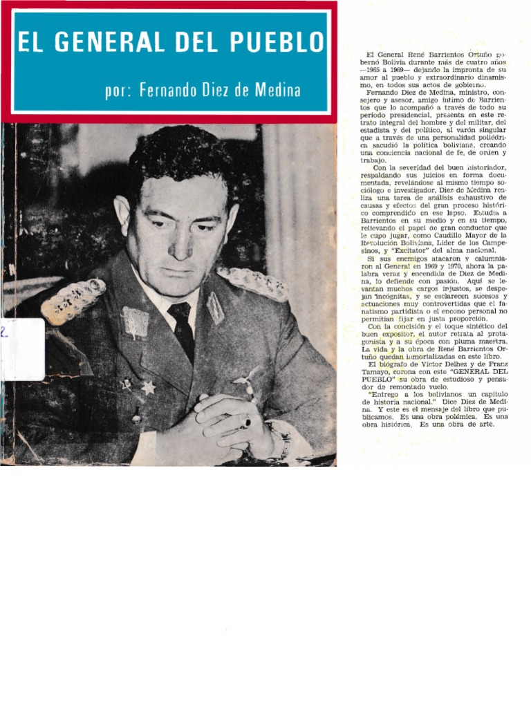 Diez de Medina, Fernando - El General Del Pueblo | PDF | Bolivia | Verdad Diez de Medina, Fernando - El General Del Pueblo | PDF | Bolivia | Verdad