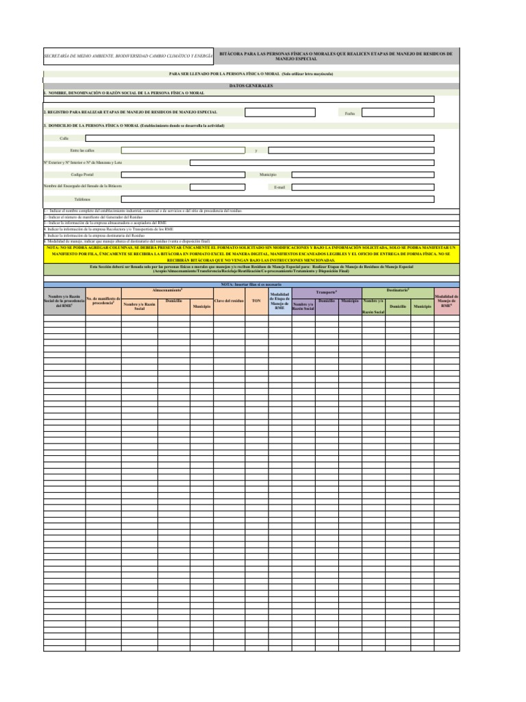 Bitacora Etapas de Manejo de RME | PDF | Residuos | Papel