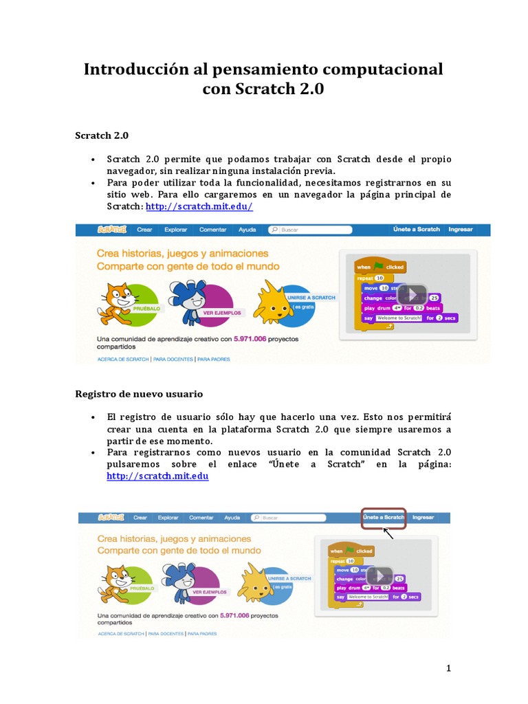 Manual Scratch 2.0 | PDF | Scratch (lenguaje de programación) | Contraseña