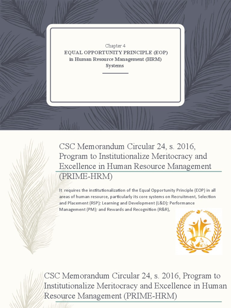 Equal Opportunity Principle in HRM | PDF | Human Resource Management ...
