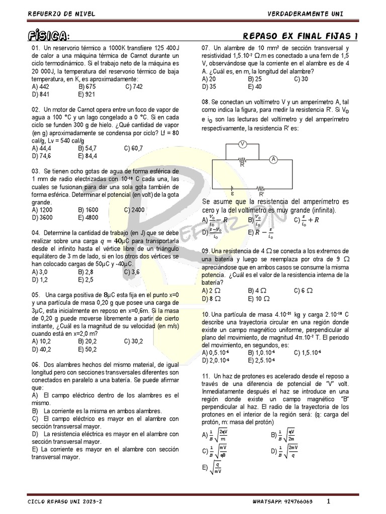 Fisica Repaso Final Cepre | PDF | Ciencia y matemáticas