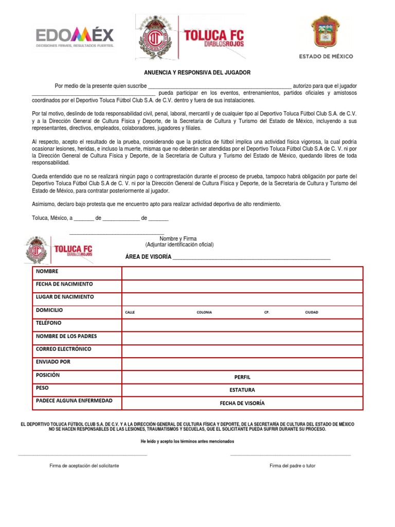 Responsiva Visorias 2022 | PDF | Asociación de Futbol | México