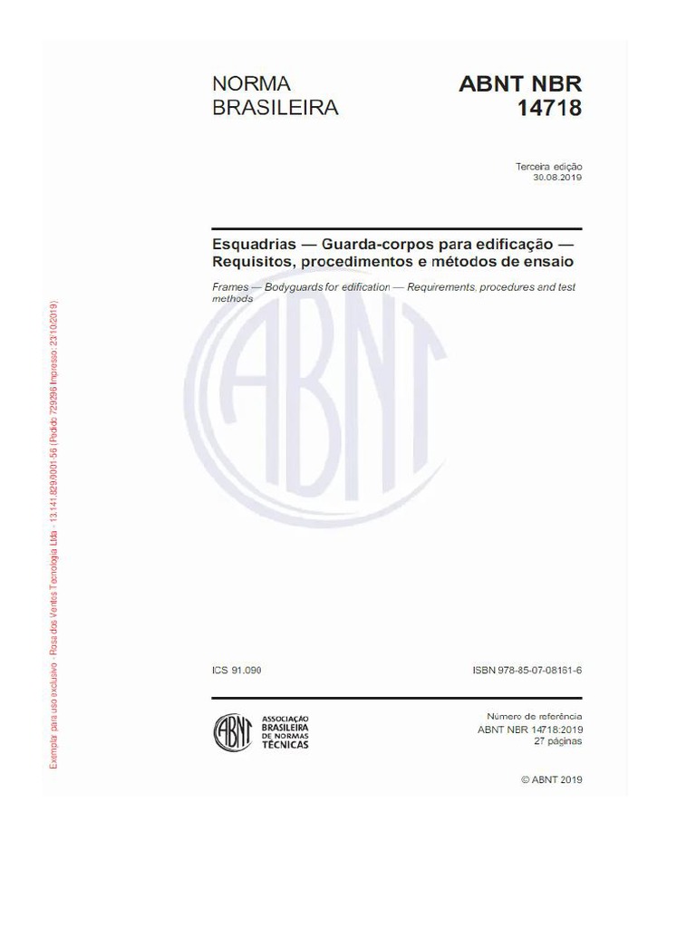 NBR 14718- 2019-Guarda Corpos Para Edificações | PDF