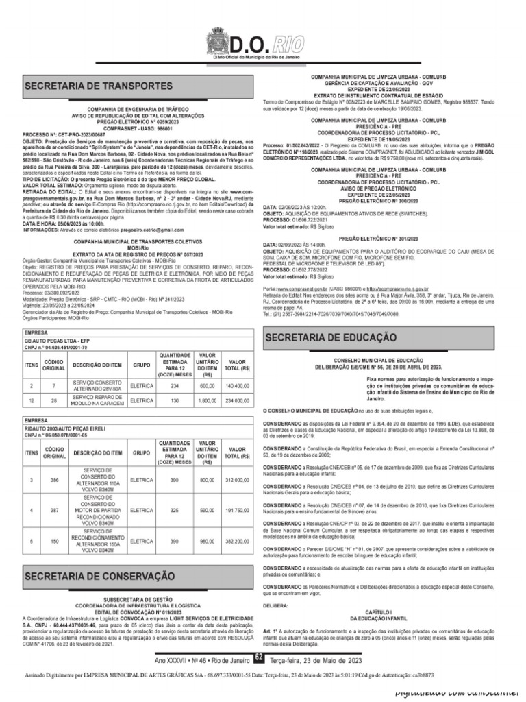 Deliberação CME 56 DE 28 04 2023 - Fixa Normas para Autorização e ...