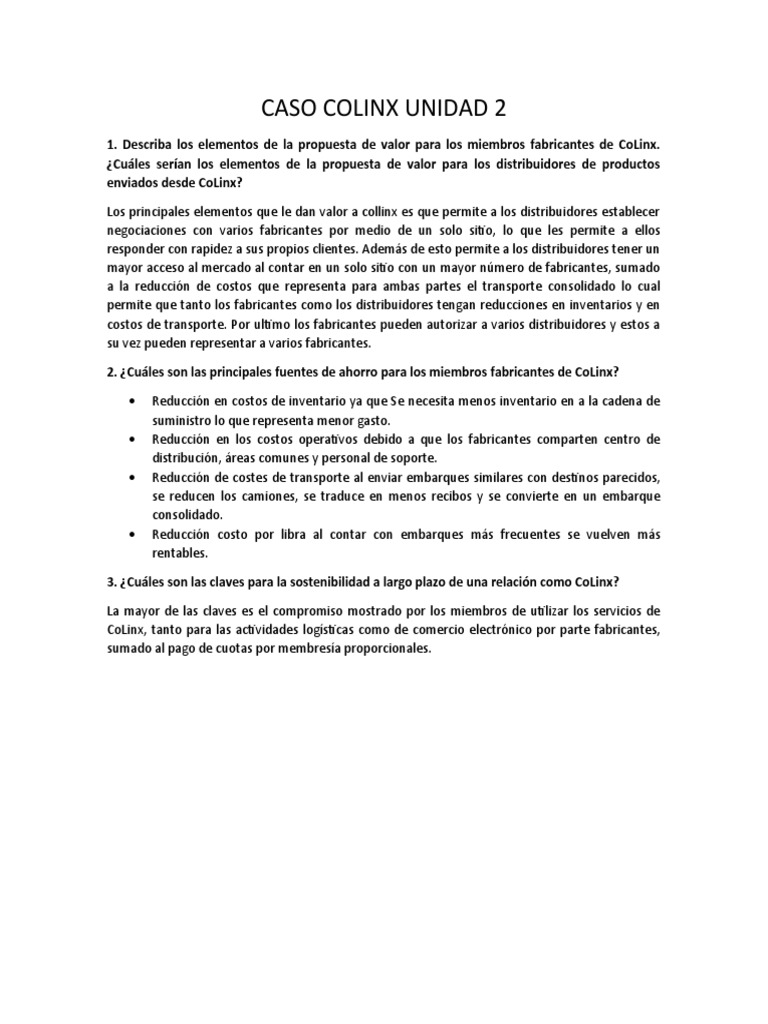 CASO COLINX - Ulises Perez Perez | PDF | Negocios