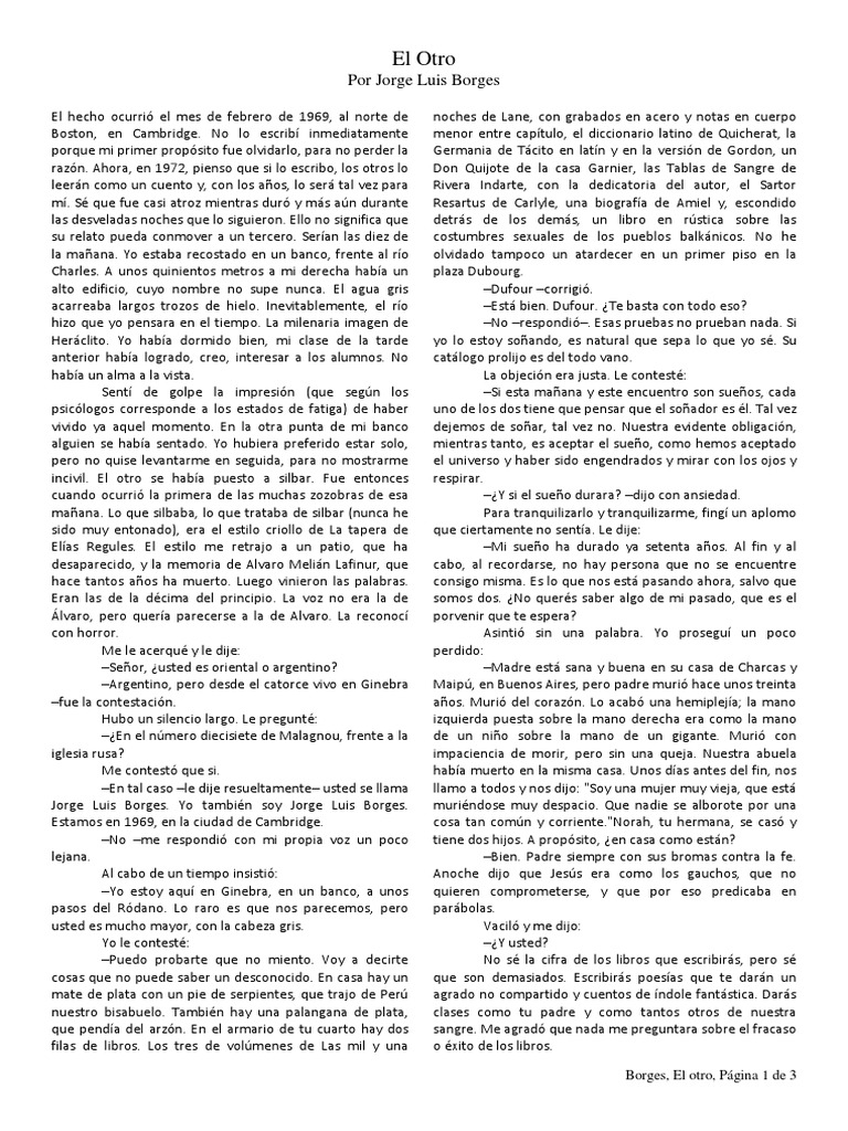El Otro de Borges: Encuentro Inesperado | PDF | Walt Whitman