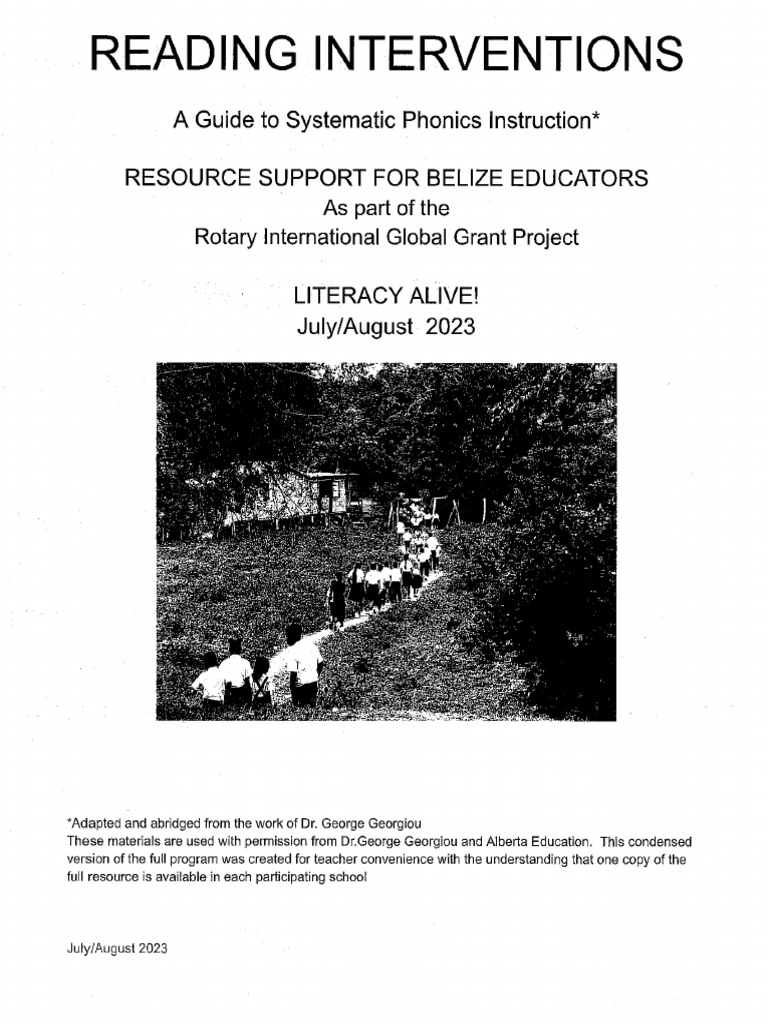 Reading Intervention Abridged MASTER | PDF