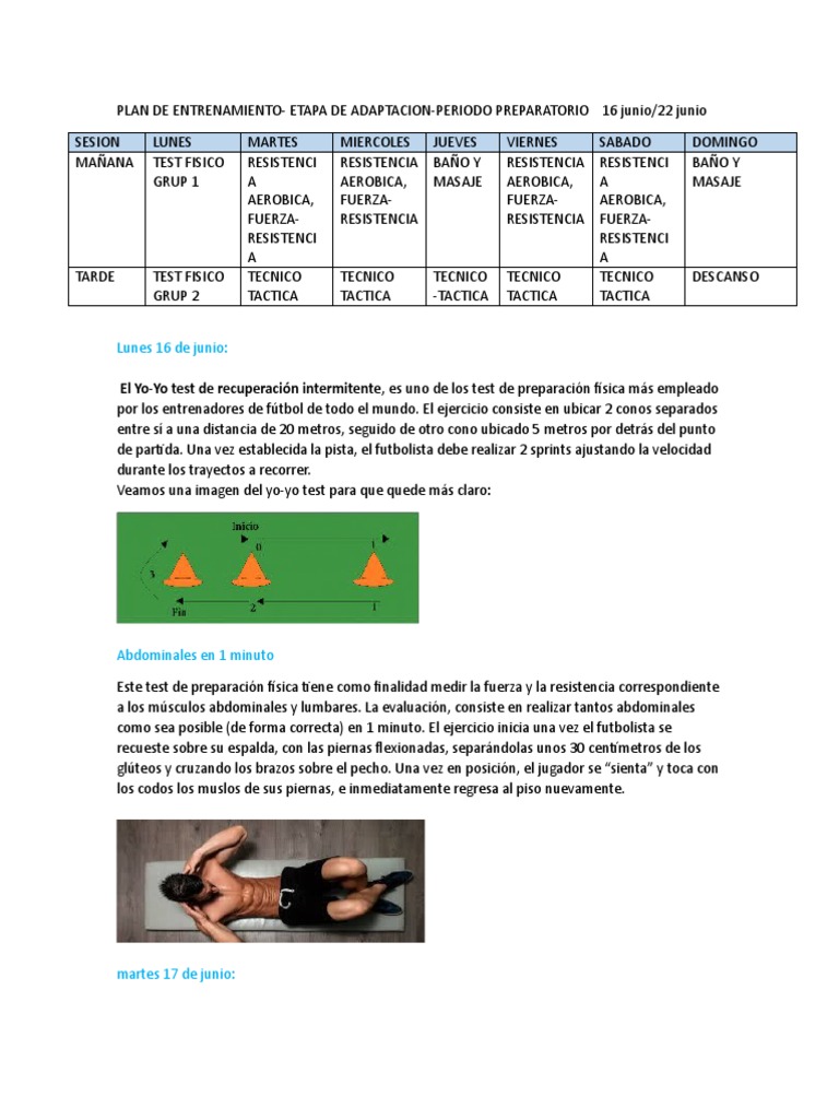 Plan de Entrenamiento | PDF | Defensor (Asociación de Fútbol) | Asociación de Futbol