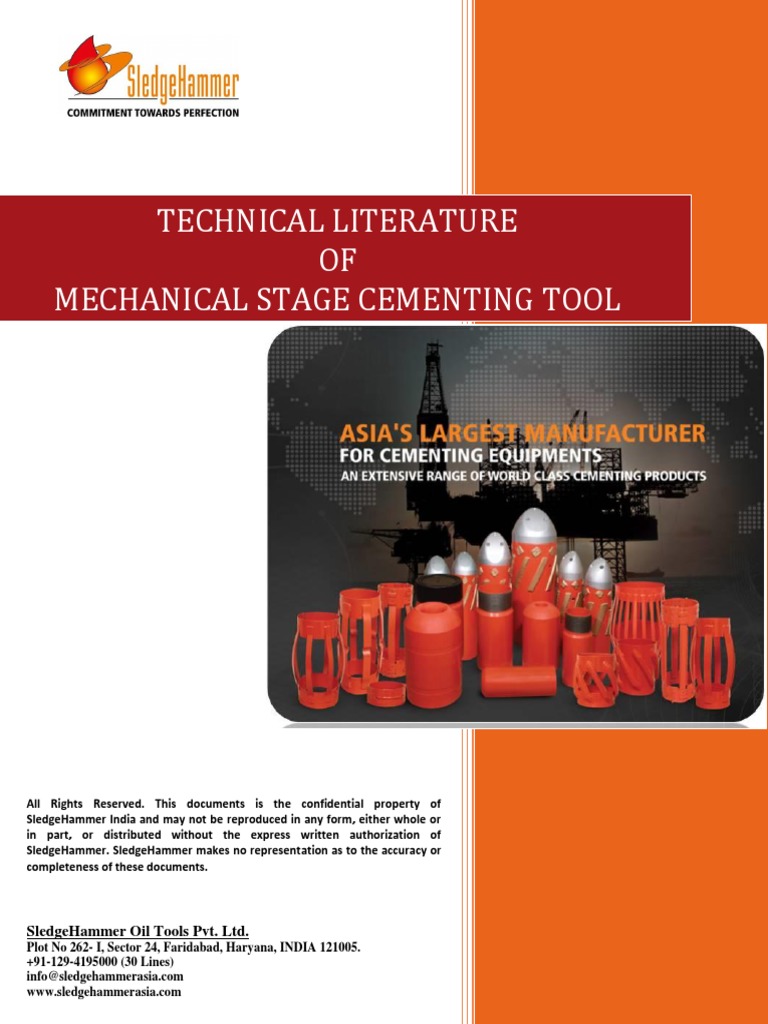 SH30 Mechanical Stage Cementing Tool | PDF | Casing (Borehole ...
