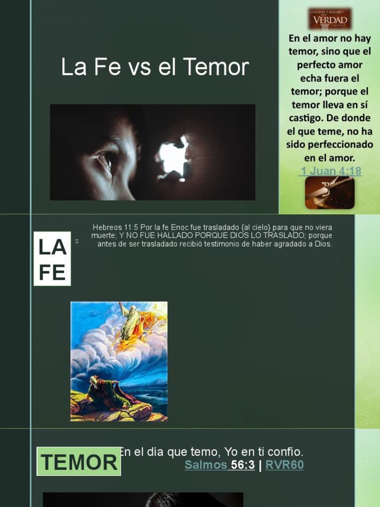 La Fe Vs El Temor | PDF | Contenido bíblico | Creencia religiosa y doctrina