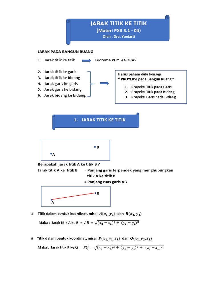 Materi PXII 3.1 - 04 Jarak Titik Ke Titik | PDF