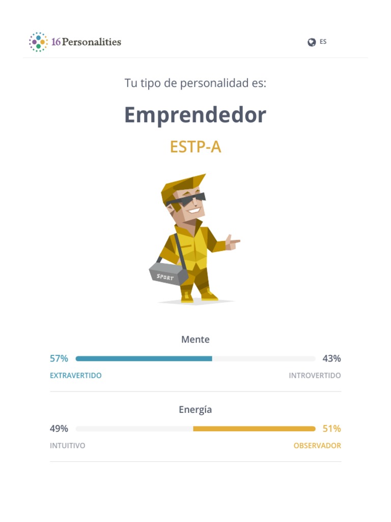 Personalidad "Emprendedor" (ESTP) - 16personalities | PDF