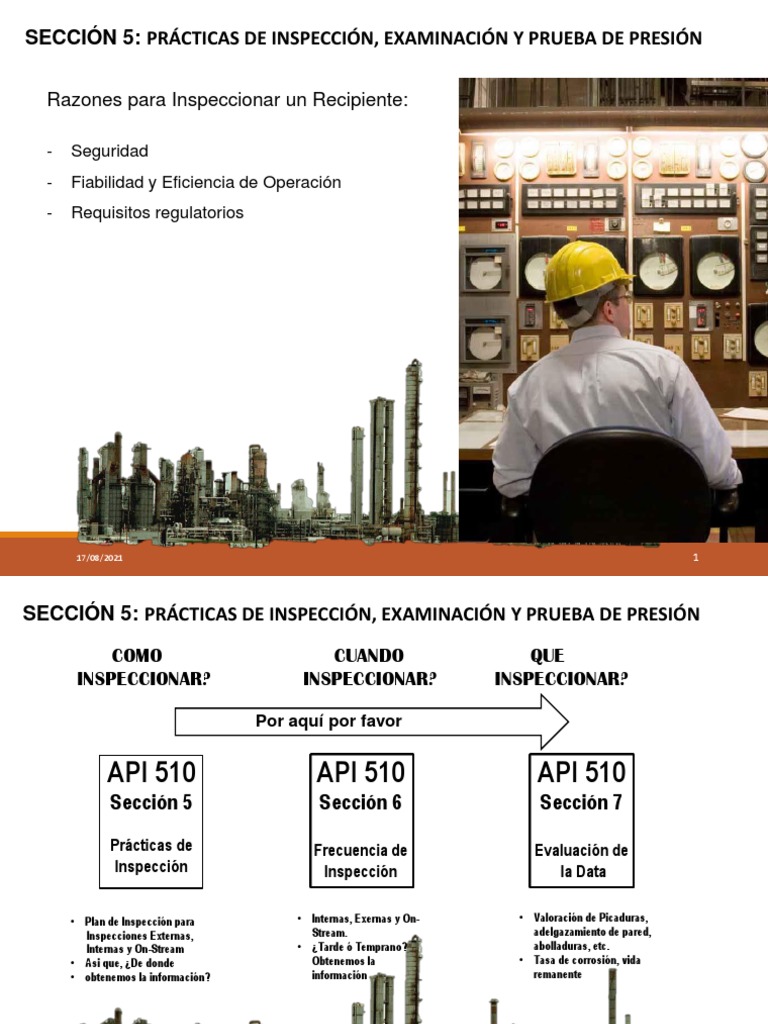 API 510 SECCION 5 y 6 | PDF | Pruebas no destructivas | Ultrasonido