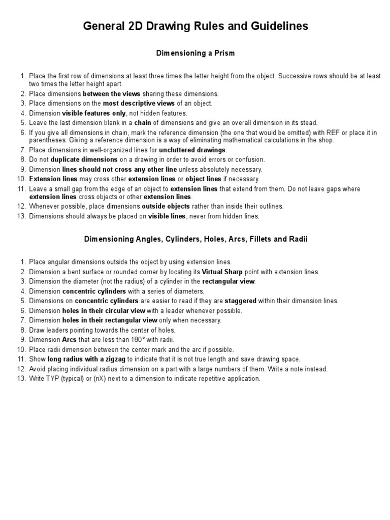 2D Drawing Notes | PDF