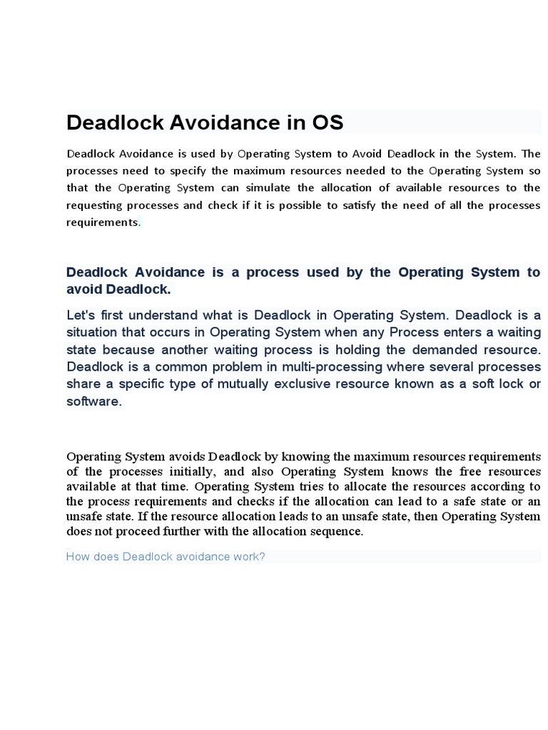 Deadlock 1 | PDF | Operating System | Computer Programming Deadlock 1 | PDF | Operating System | Computer Programming