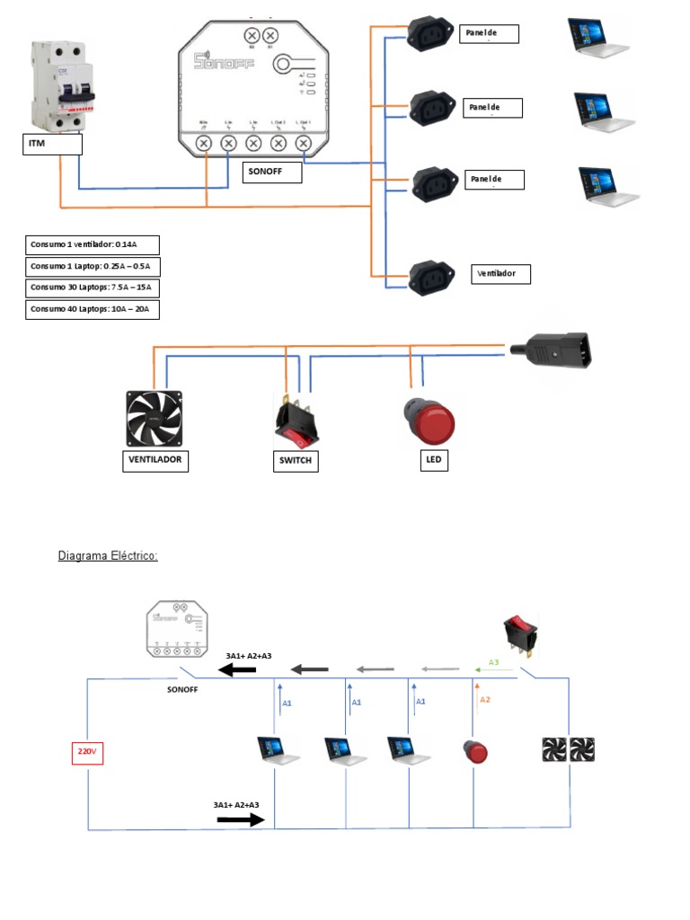 Diagrama Eléctrico para Ventiladores SONOFF | PDF