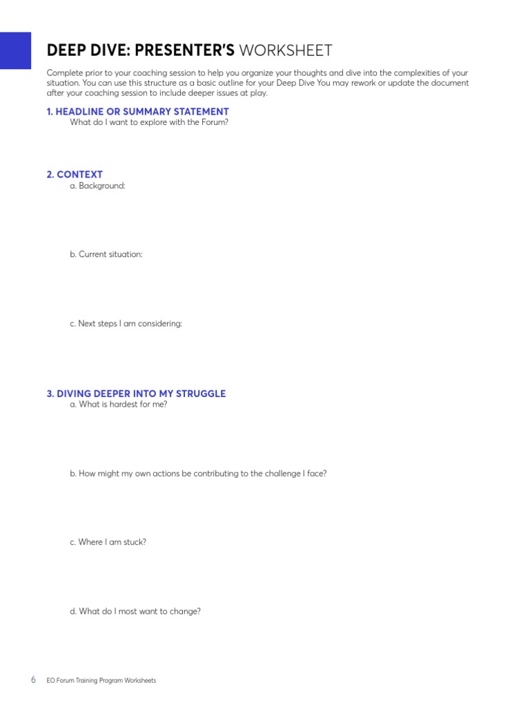 DeepDive Worksheet | PDF | Language Arts & Discipline | Self-Improvement