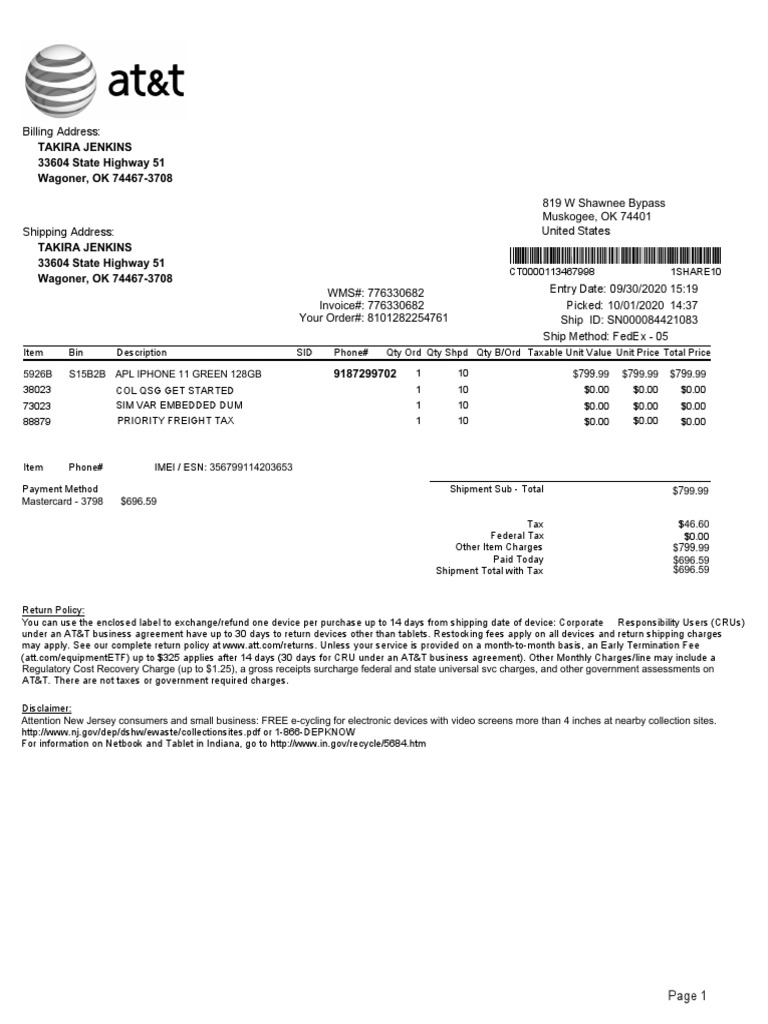 Iphone 11 At&t | PDF | Fee | Market (Economics)