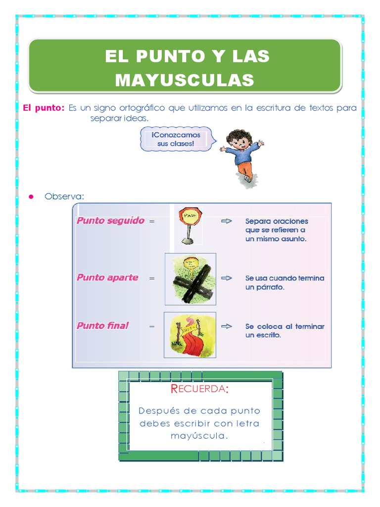 El Punto y Las Mayúsculas FICHA | PDF