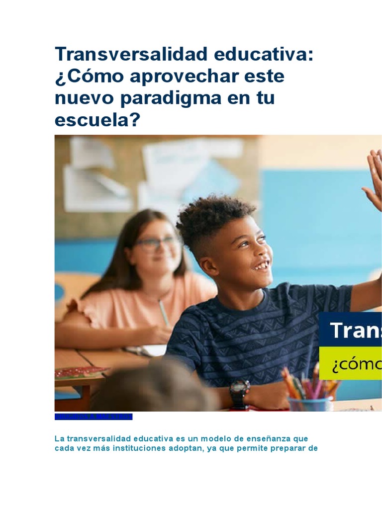 Transversalidad Educativa para Maestros | PDF | Aprendizaje | Enseñando