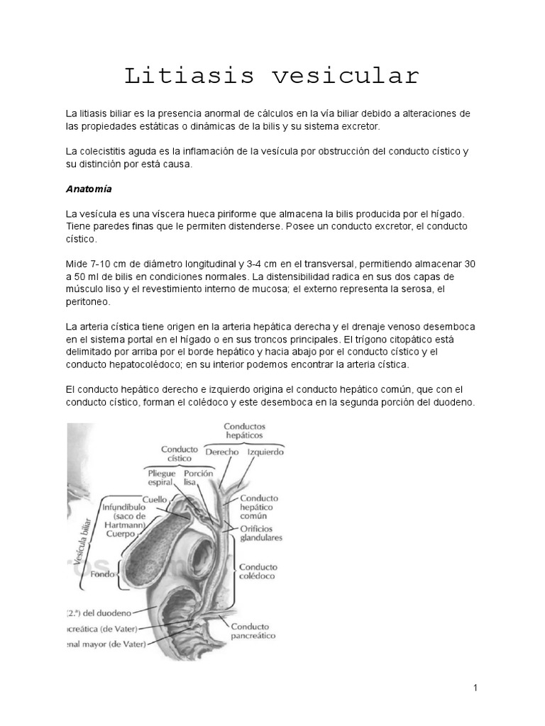 Litiasis Vesicular y Complicaciones | PDF | Bilis | Abdomen