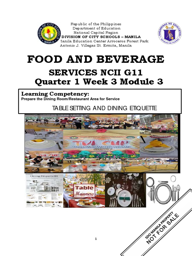 FBS 11 - Q1 - W3 - Mod3 | PDF | Tableware | Cooking