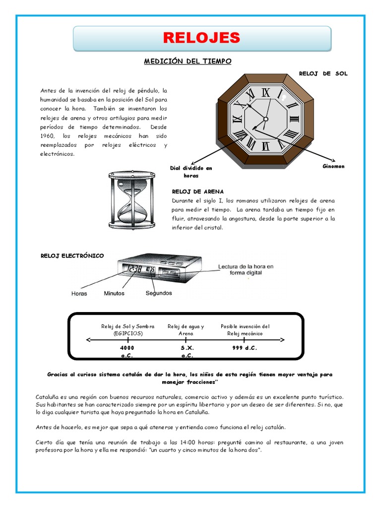 Historia y Problemas de Relojes | PDF | Hora | Reloj