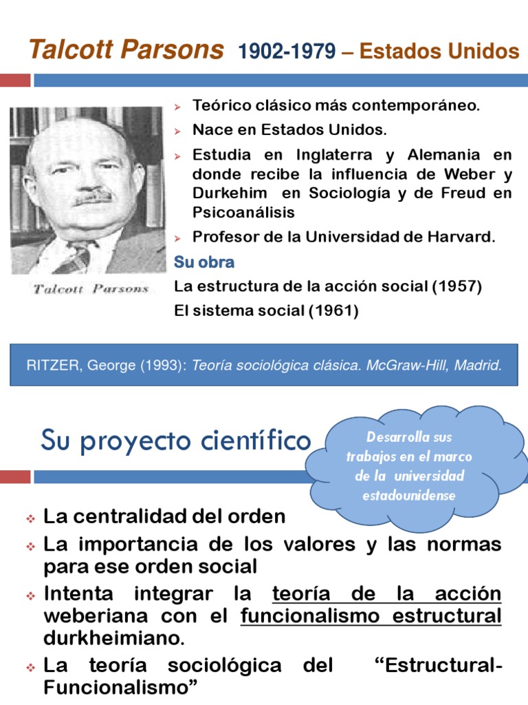 Talcott Parsons | PDF | Sociedad | Sociología