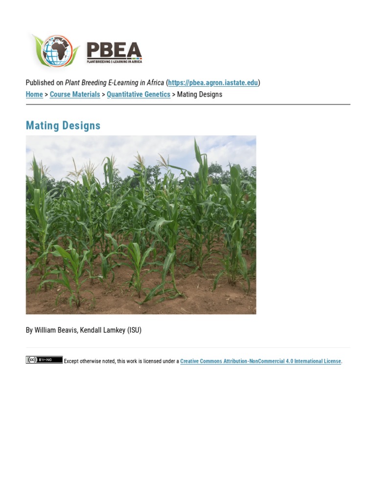 Mating Designs | PDF | Plant Breeding | Genetics