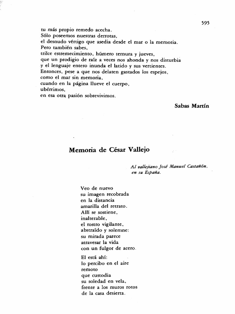 Memoria De Cesar Vallejo Pdf